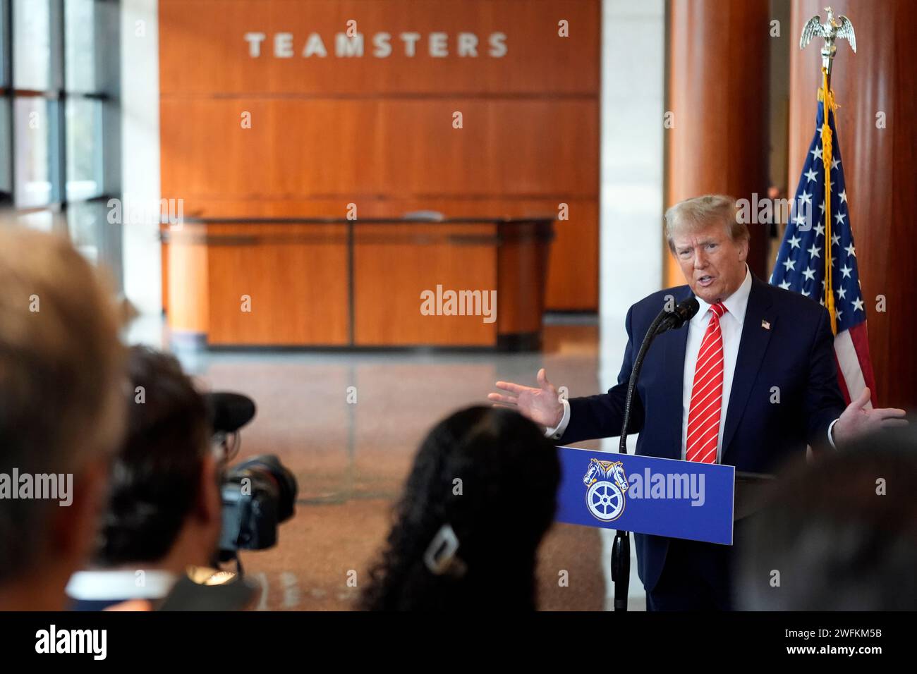 Republican presidential candidate former President Donald Trump speaks ...