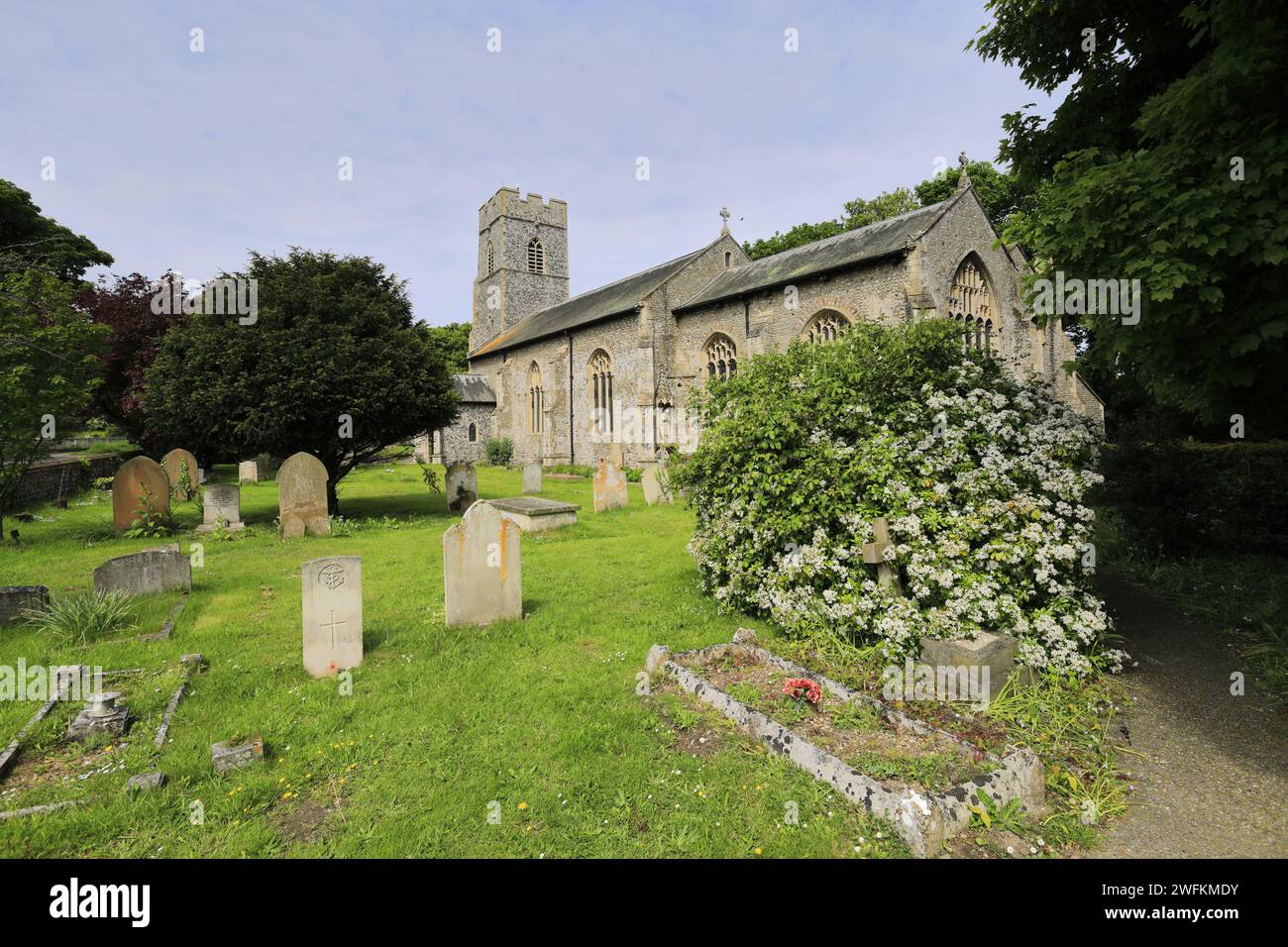 St Martins parish church, Overstrand village, Norfolk coast, England ...