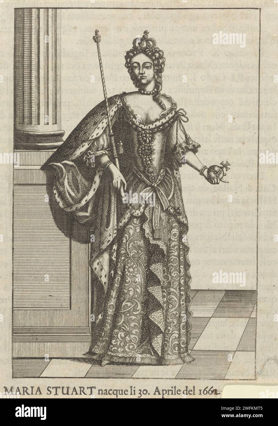 Portrait of Maria II Stuart, Anonymous, 1688 - 1749 print Portrait of ...