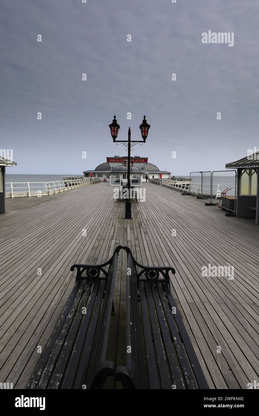 The promenade and Pavilion Theatre Pier at Cromer town, North Norfolk ...