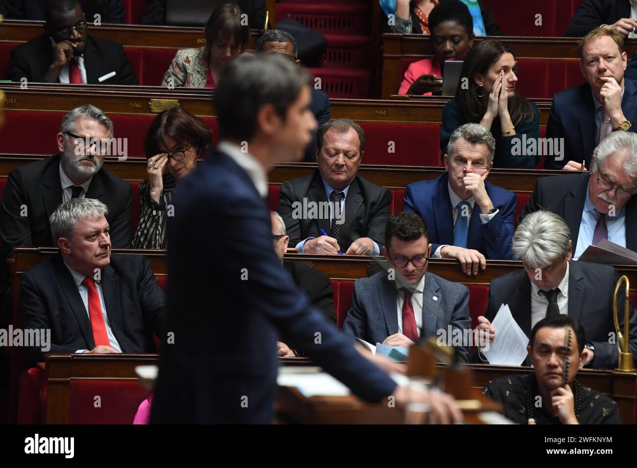 France. 30th Jan, 2024. Fabien Roussel - The Prime Minister, Gabriel ...