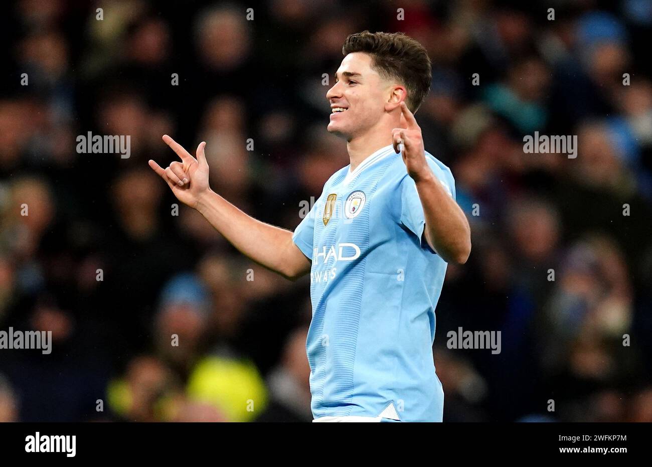Manchester City's Julian Alvarez celebrates scoring their side's first ...