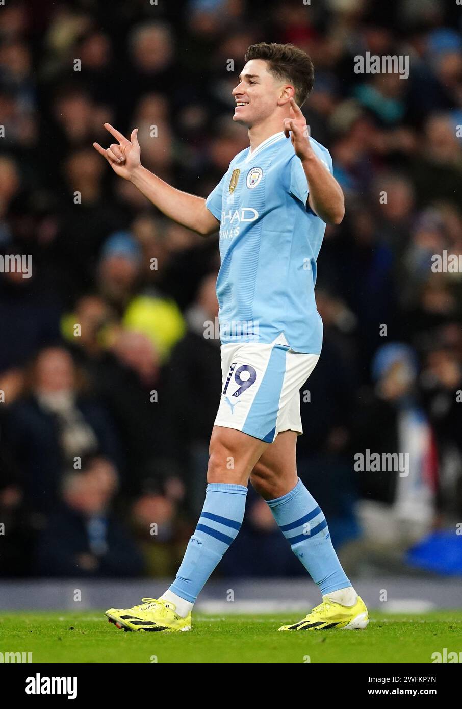 Manchester City's Julian Alvarez celebrates scoring their side's first ...