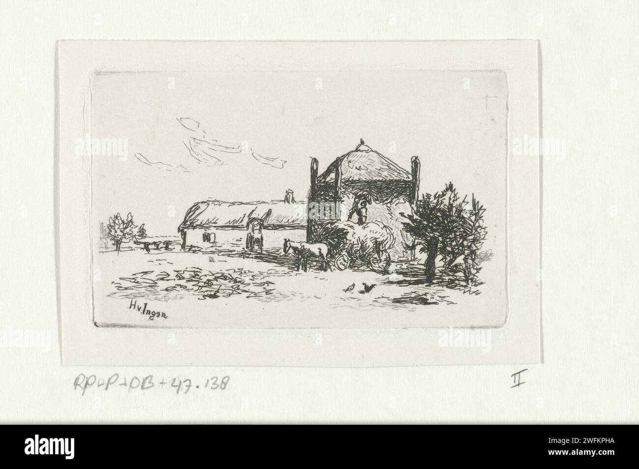 Farm with Hooberg, Henry van Ingen, 1844 - 1898 print A farm with ...