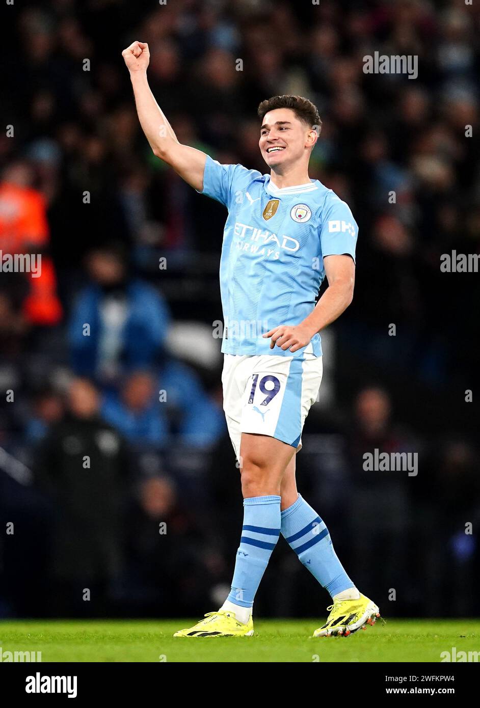 Manchester City's Julian Alvarez celebrates scoring their side's second ...