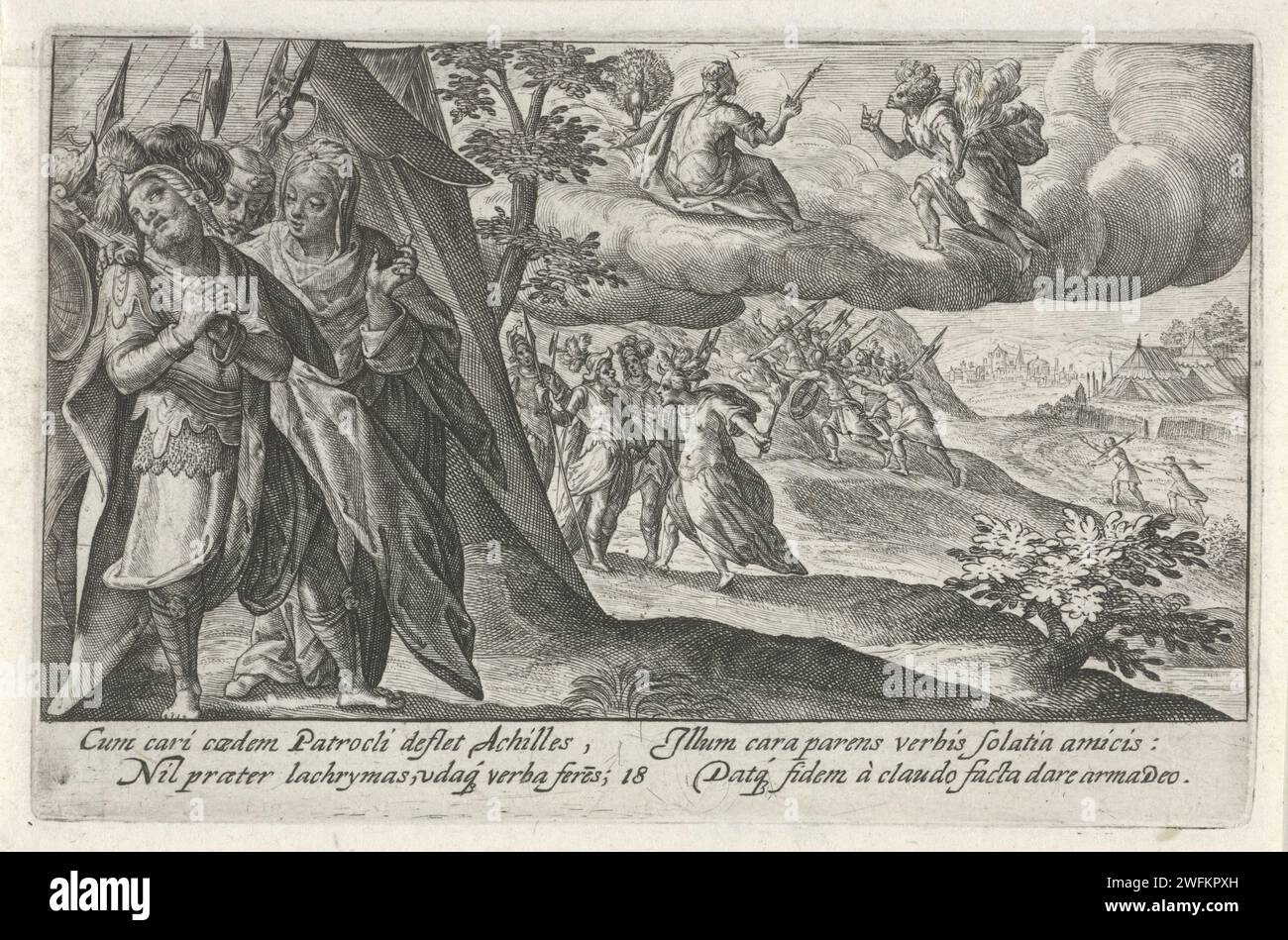Achilles mourns the death of PatroUlus, Crispijn van de Passe (I), 1613 ...