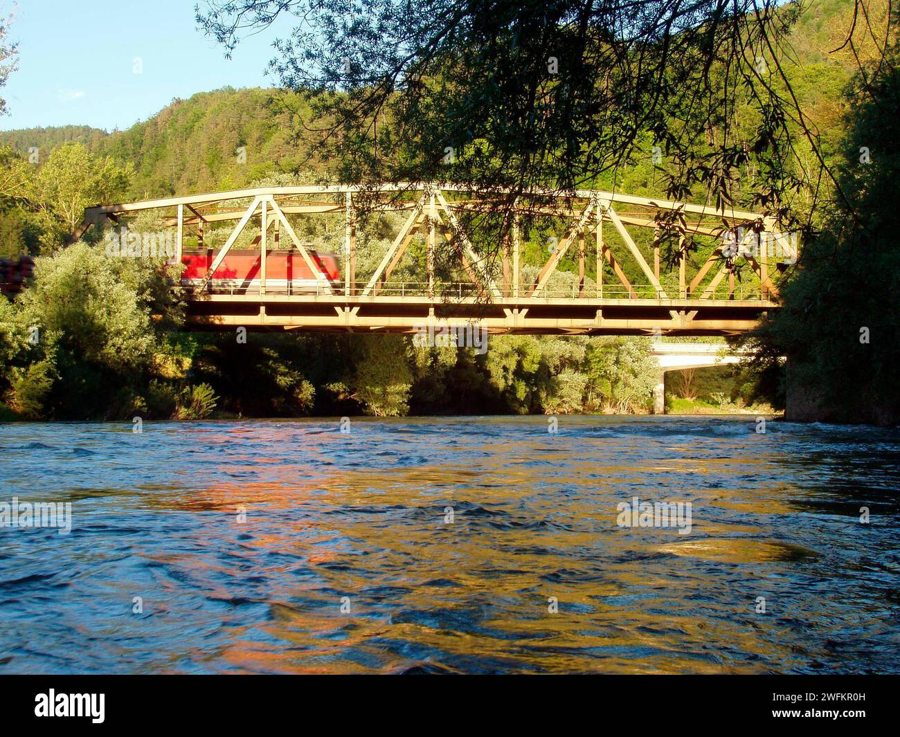 iron bridge in truss construction for traffic and transport purposes ...