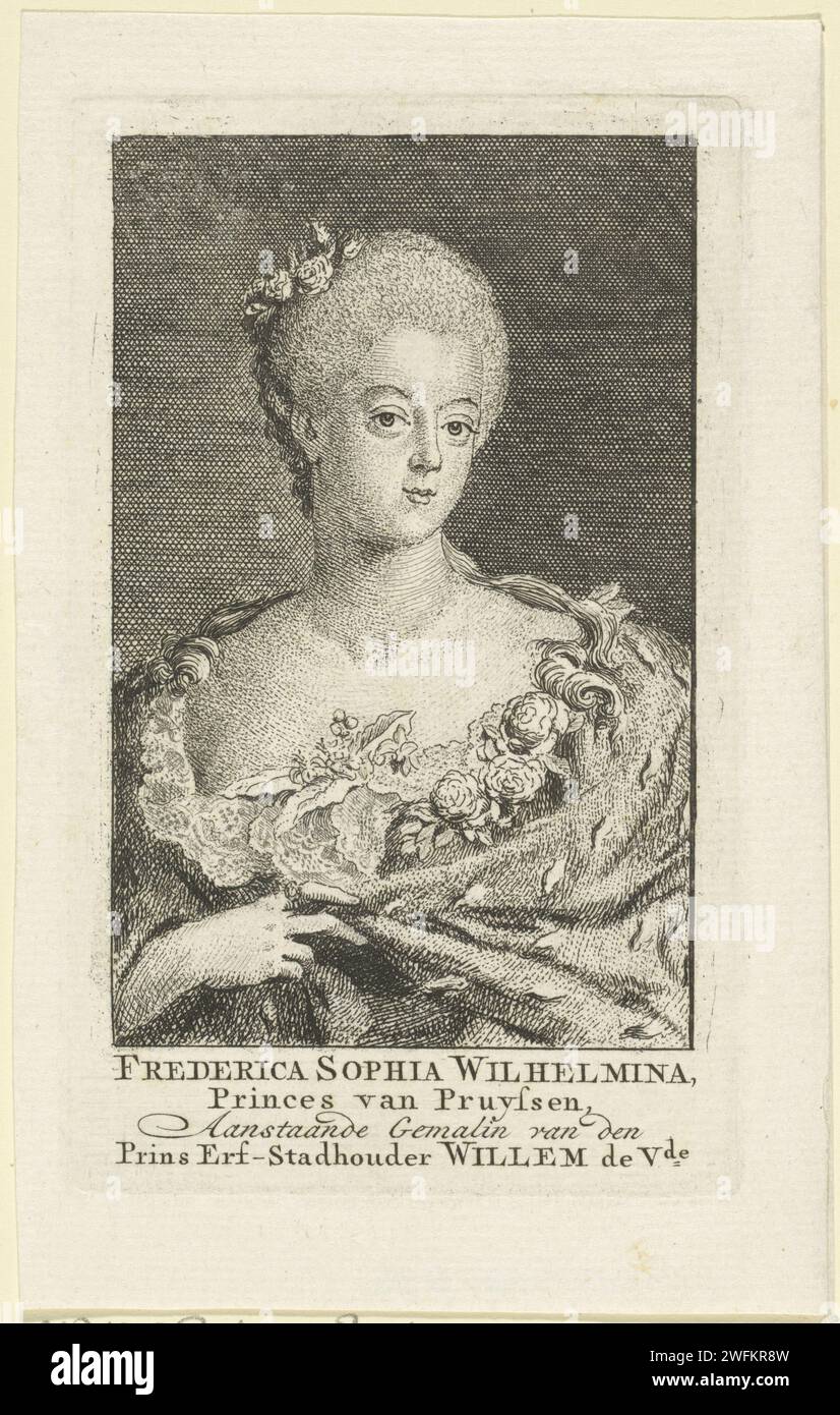 Portrait of Wilhelmina van Pruisen, Cornelis van Noorde, 1765 - 1767 ...