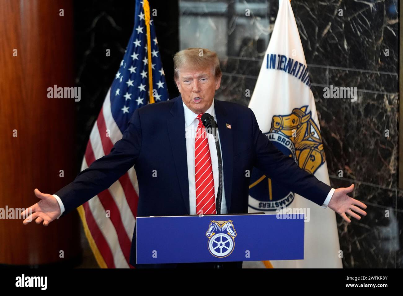 Republican presidential candidate former President Donald Trump speaks ...