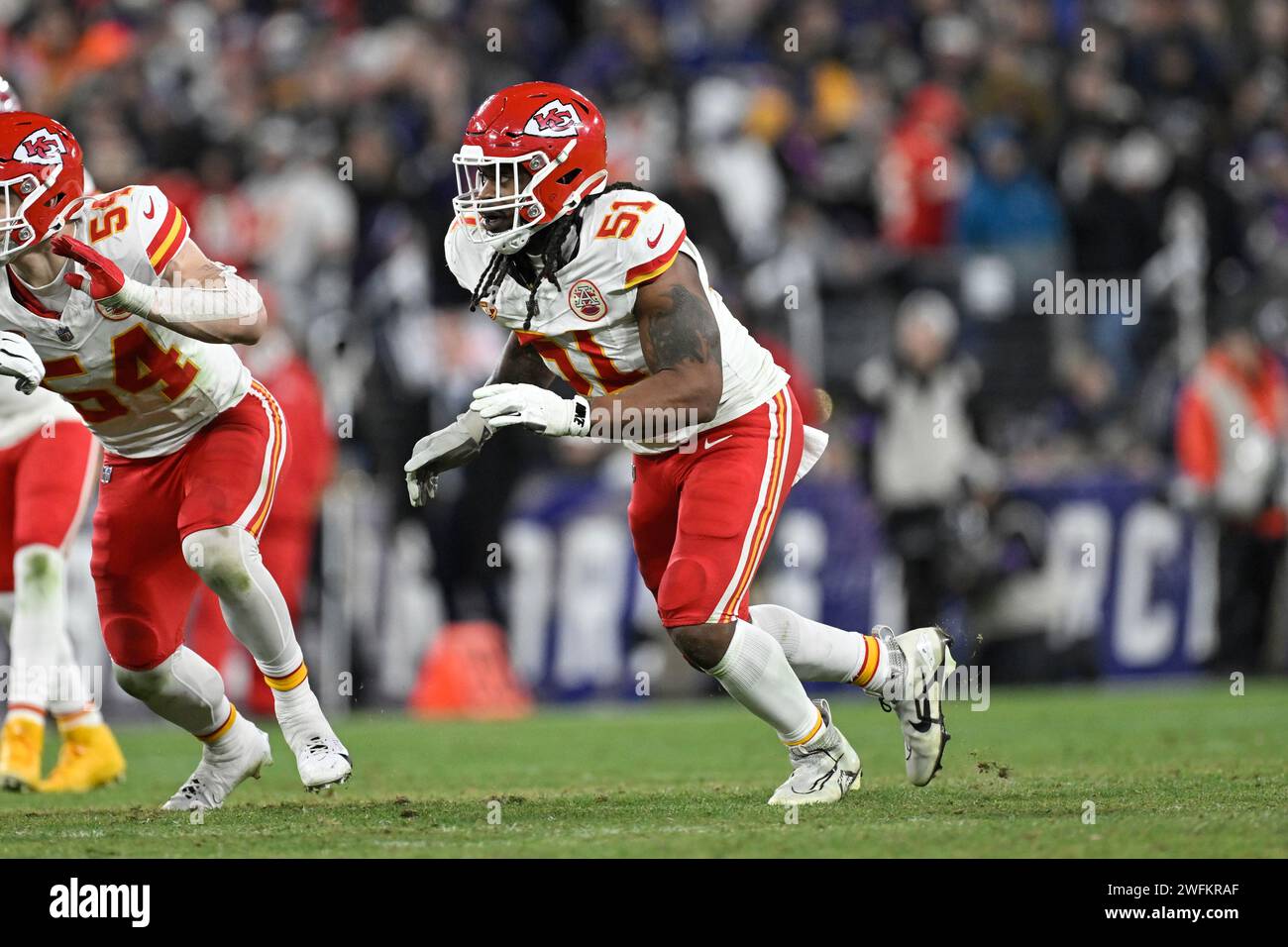 Kansas City Chiefs defensive end Mike Danna (51) in action during the ...