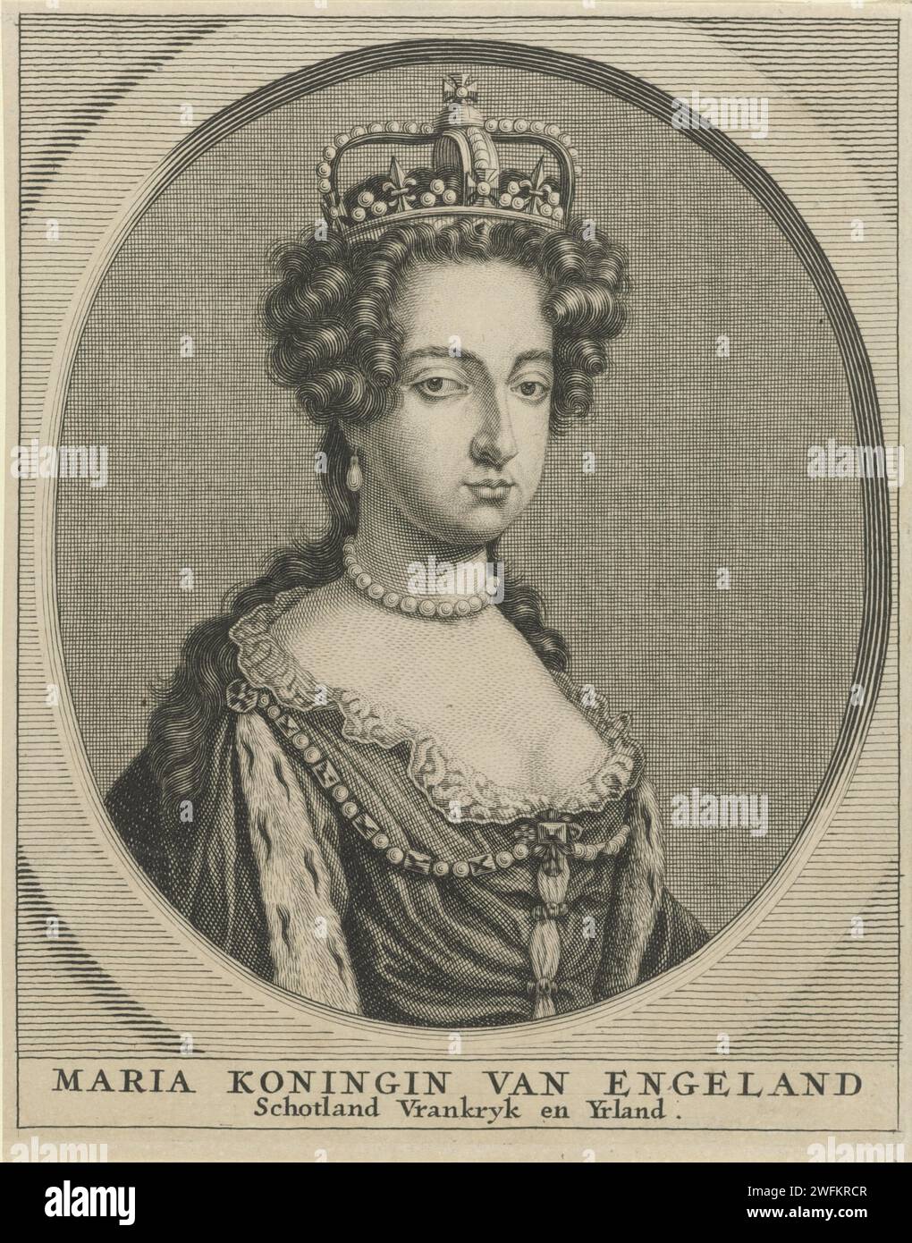 Portrait of Maria II Stuart, Anonymous, 1688 - 1749 print Portrait of ...