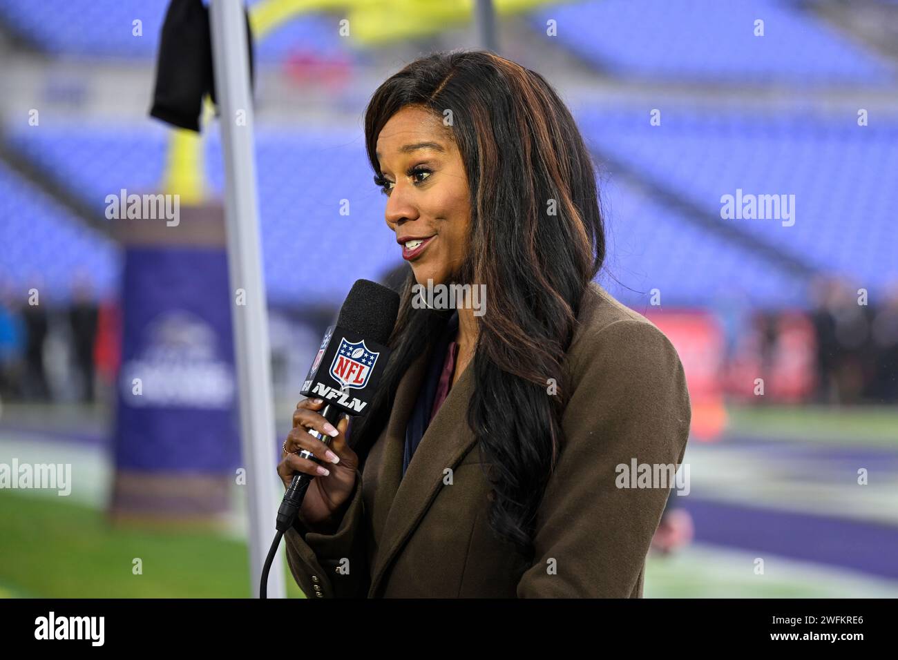 NFL Network reporter Sherree Burruss is seen before the AFC ...