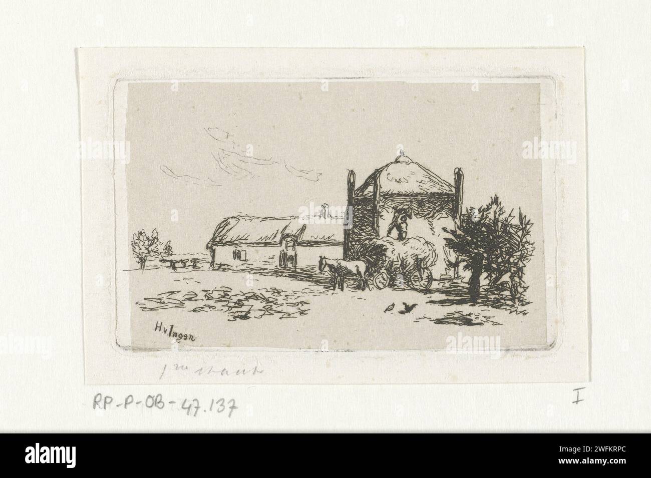 Farm with Hooberg, Henry van Ingen, 1844 - 1898 print A farm with ...