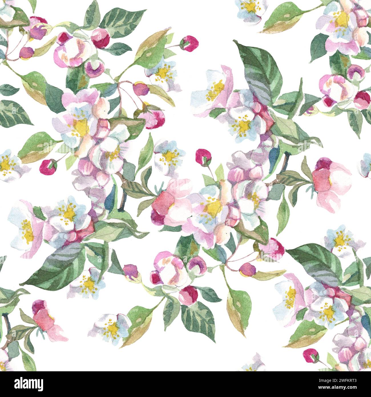 Seamless pattern apple tree hi-res stock photography and images - Alamy