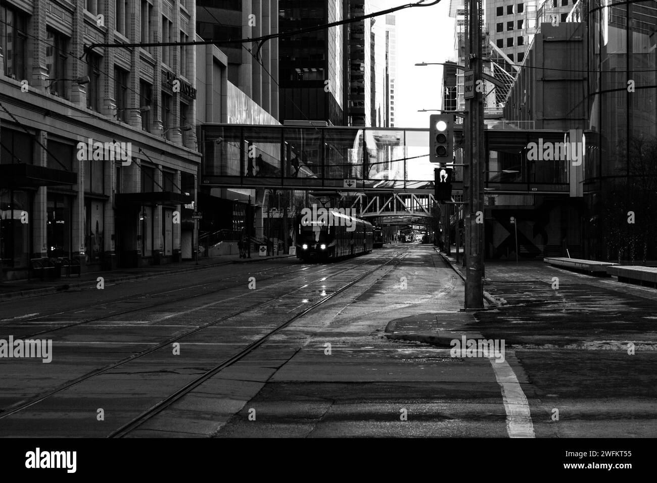 Downtown Calgary in black and white Stock Photo - Alamy