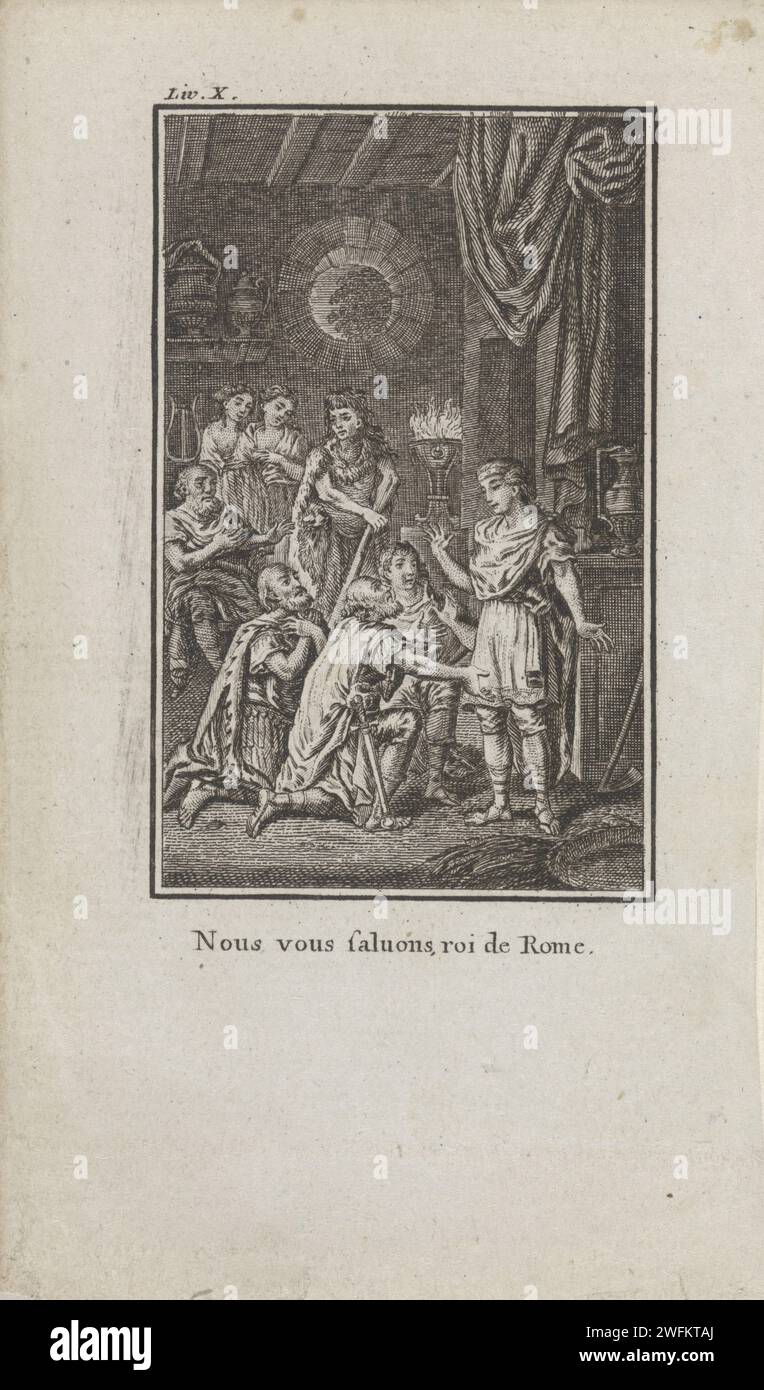 Numa refuses to become King of Rome, Henri-Joseph Godin, 1790 print ...