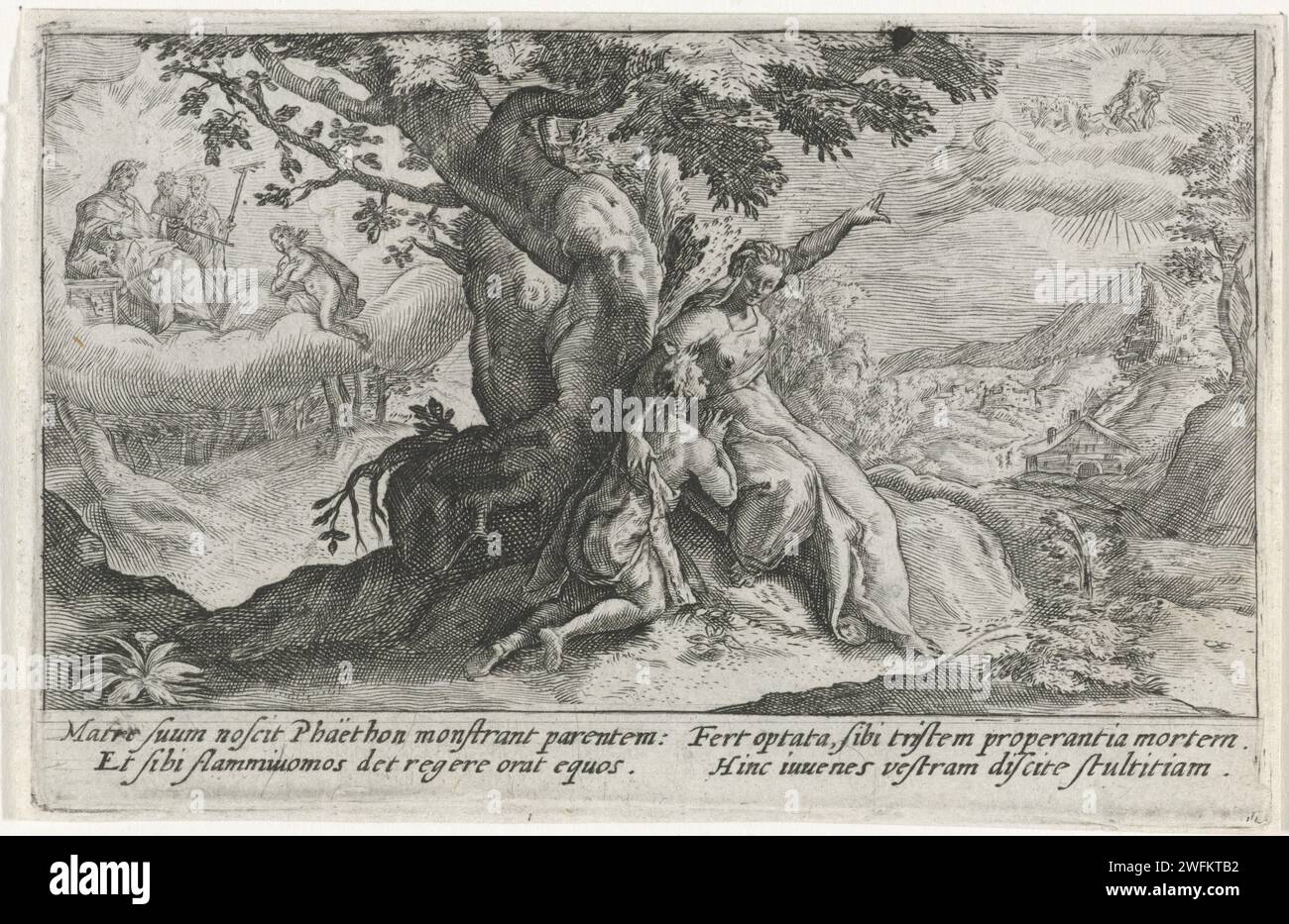 Clymene and Phaëthon, Crispijn van de Passe (I), 1602 - 1607 print ...