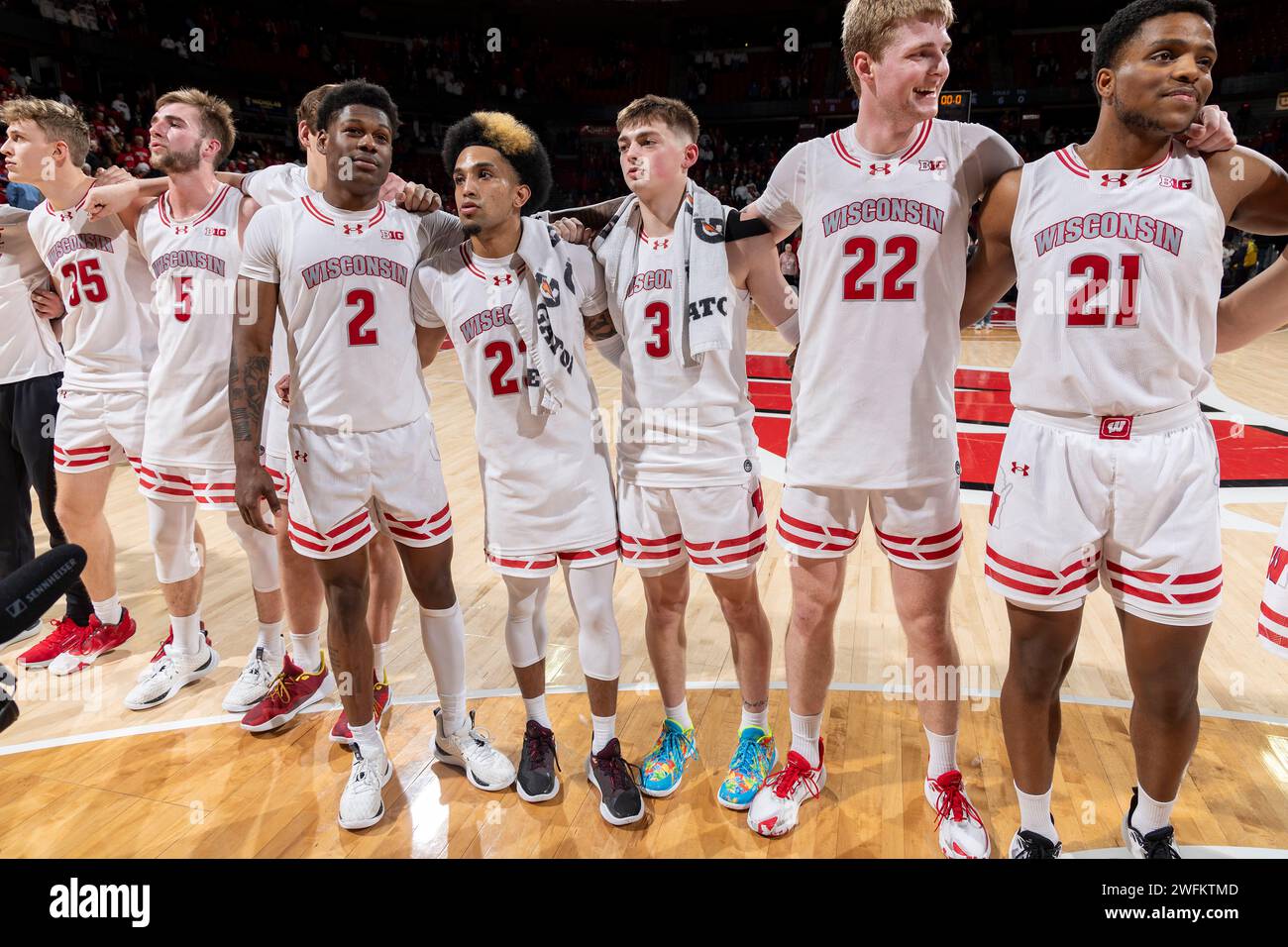 Wisconsin Badgers after a Big Ten Conference NCAA college men's ...