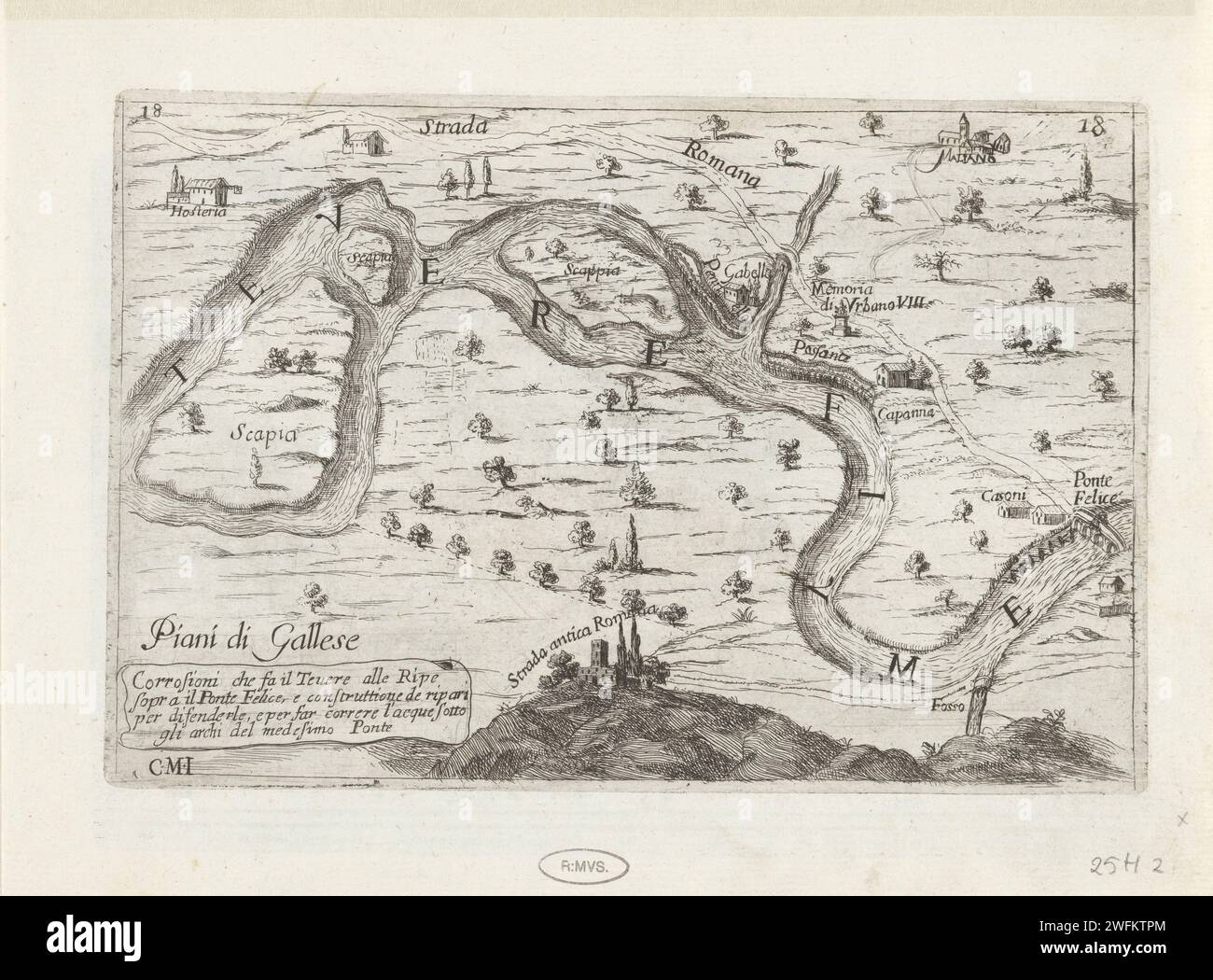 River tiber map hi-res stock photography and images - Alamy