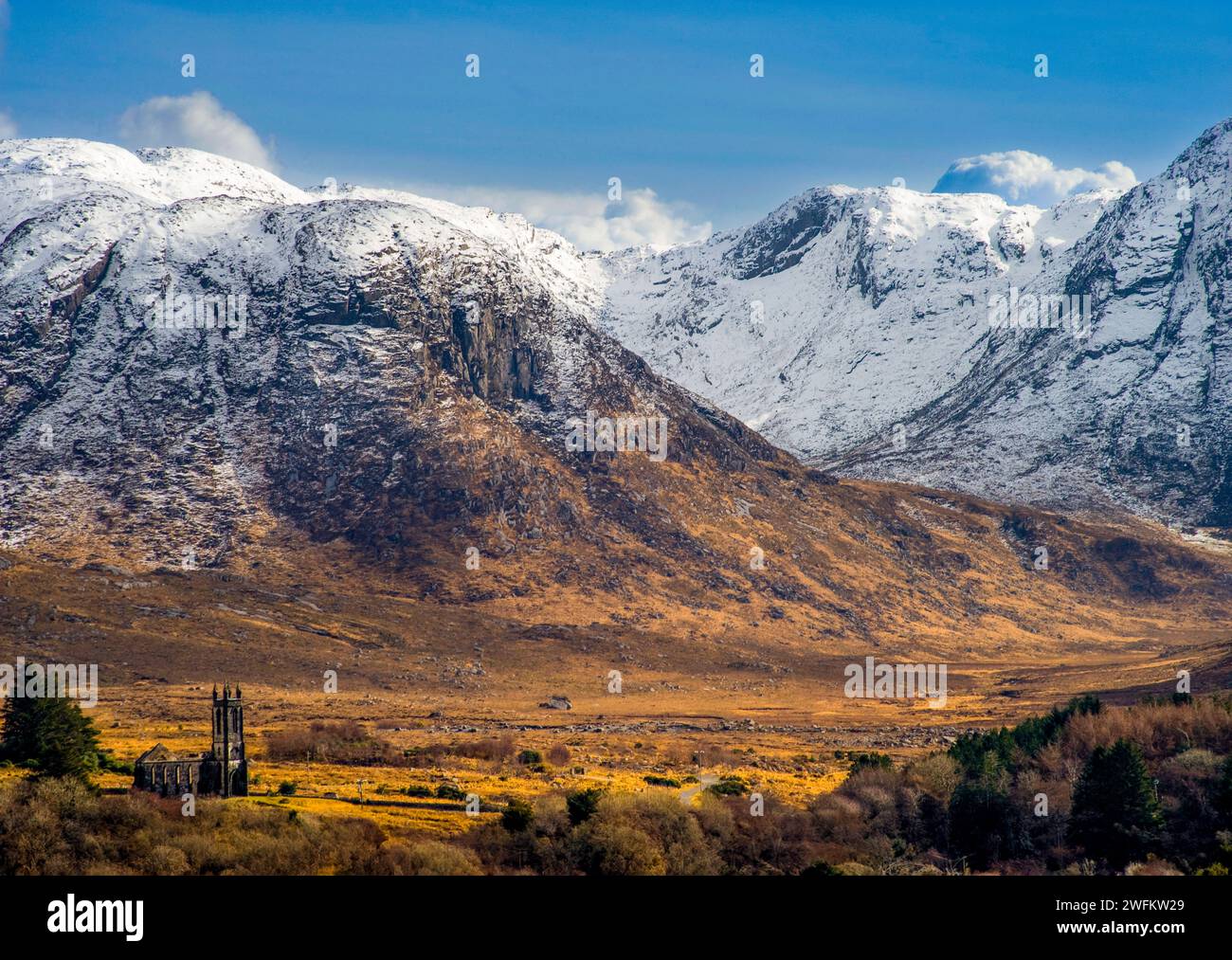 Ruins of COI church ,Poison Glen, Dunlewey Co Donegal, Ireland Stock ...