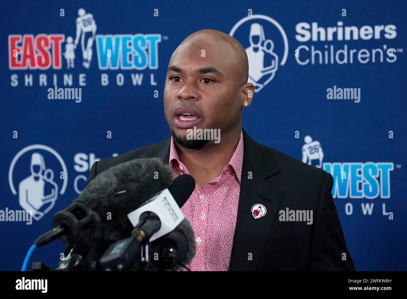 Former NFL player Steve Smith Sr., responds to questions during an ...