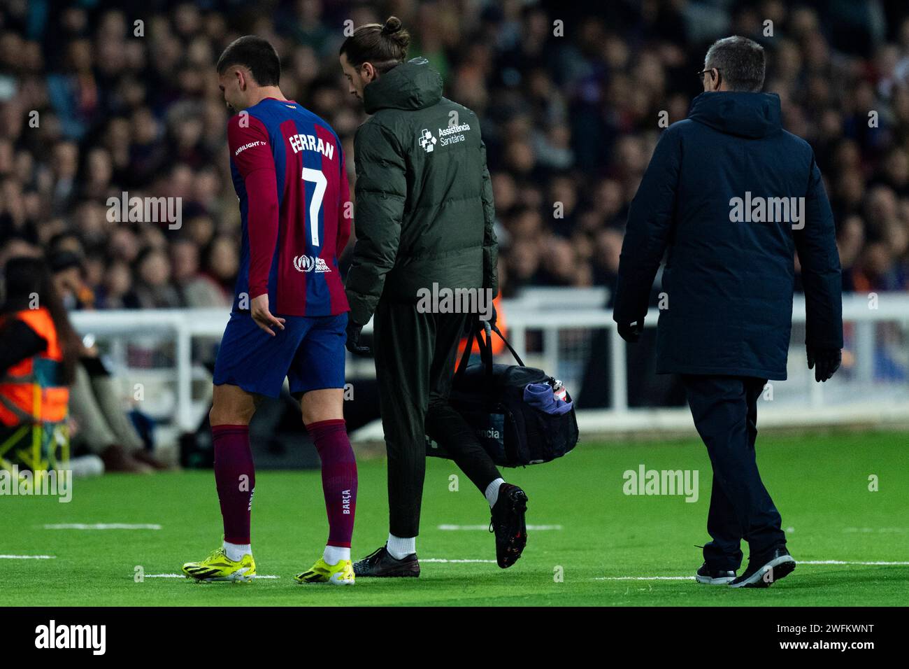 Barcelona, Spain. 31st Jan, 2024. Ferran Torres (FC Barcelona) leave ...