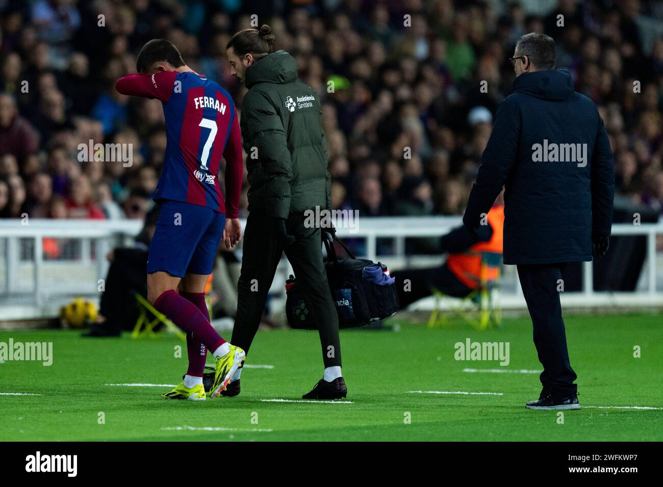 Barcelona, Spain. 31st Jan, 2024. Ferran Torres (FC Barcelona) leave ...