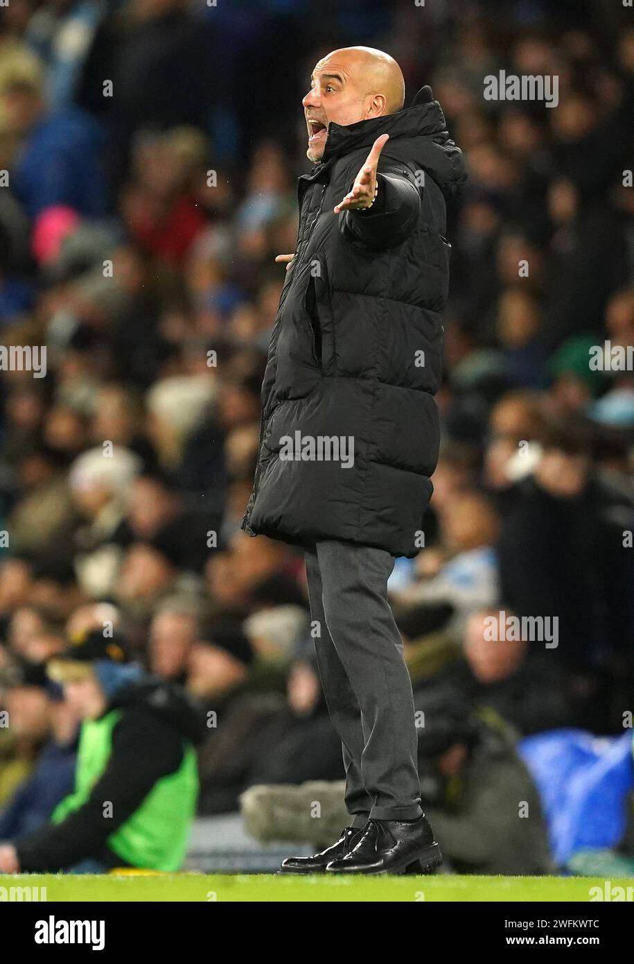 Manchester City manager Pep Guardiola during the Premier League match ...