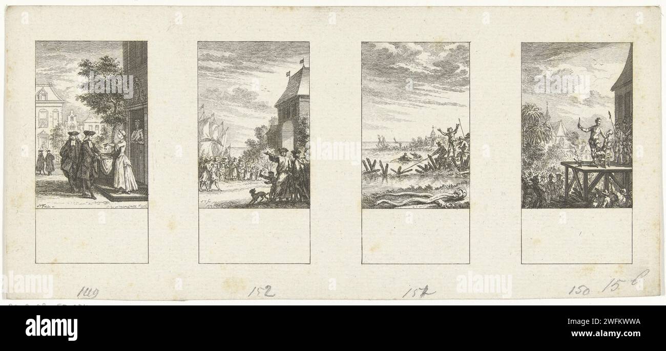 Four episodes from national history, Simon Fokke, 1722 - 1784 print ...
