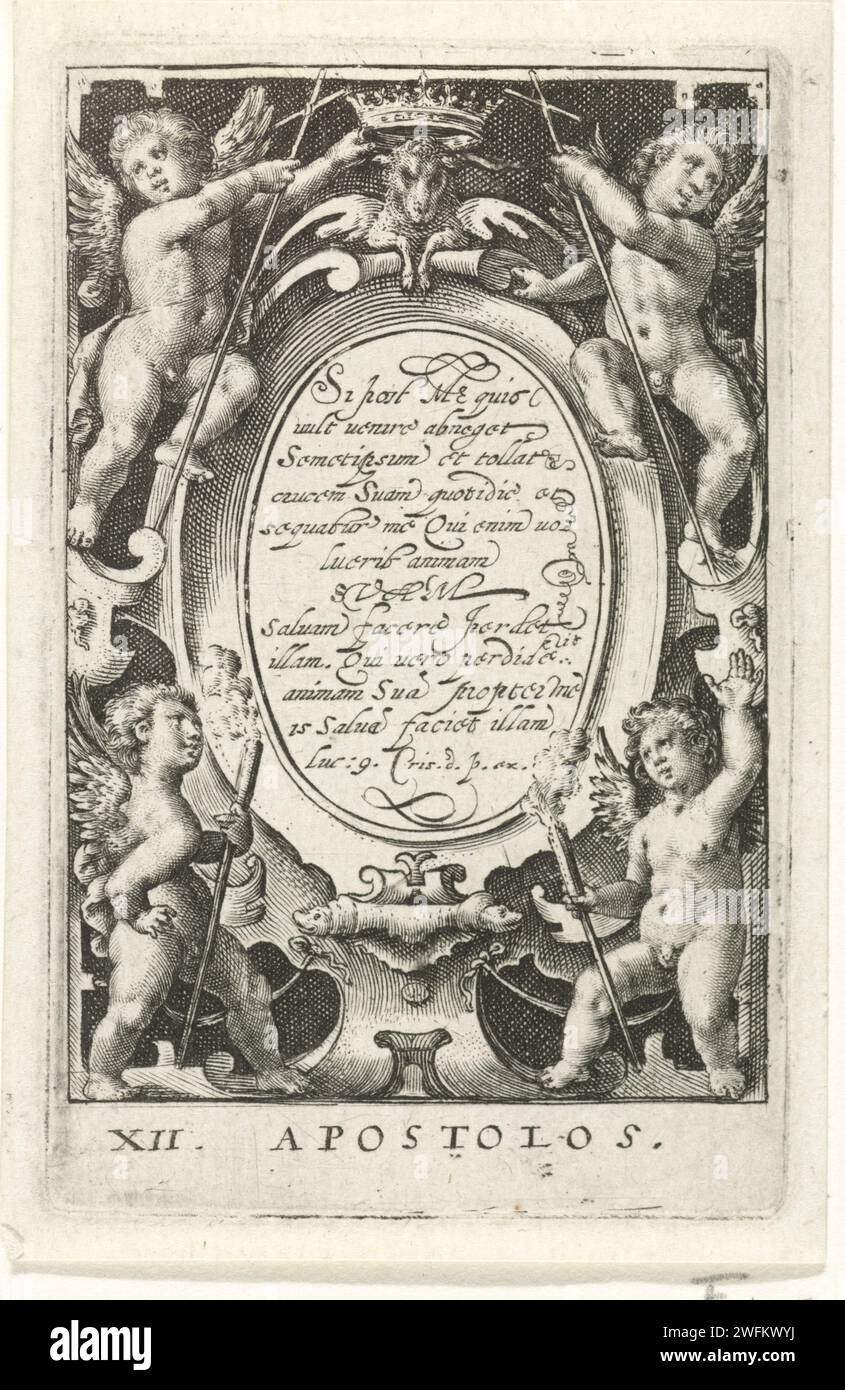 Title print for a series with the twelve apostles, Crispijn van de ...