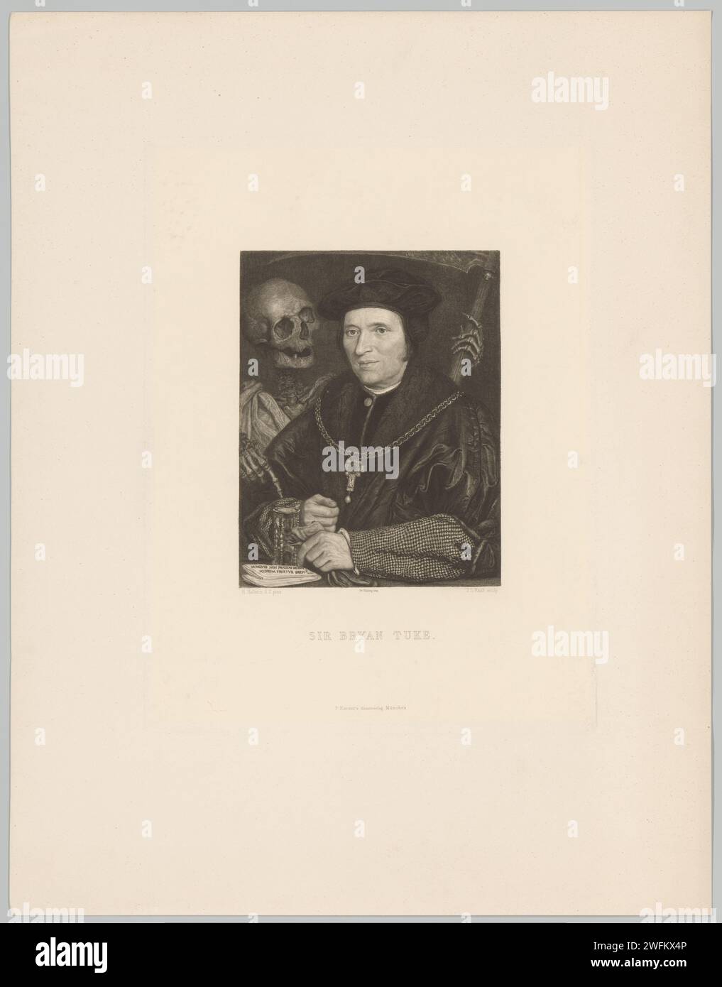 Portret Van Brian Tuke, Johann Leonhard Raab, After Hans Holbein (II ...