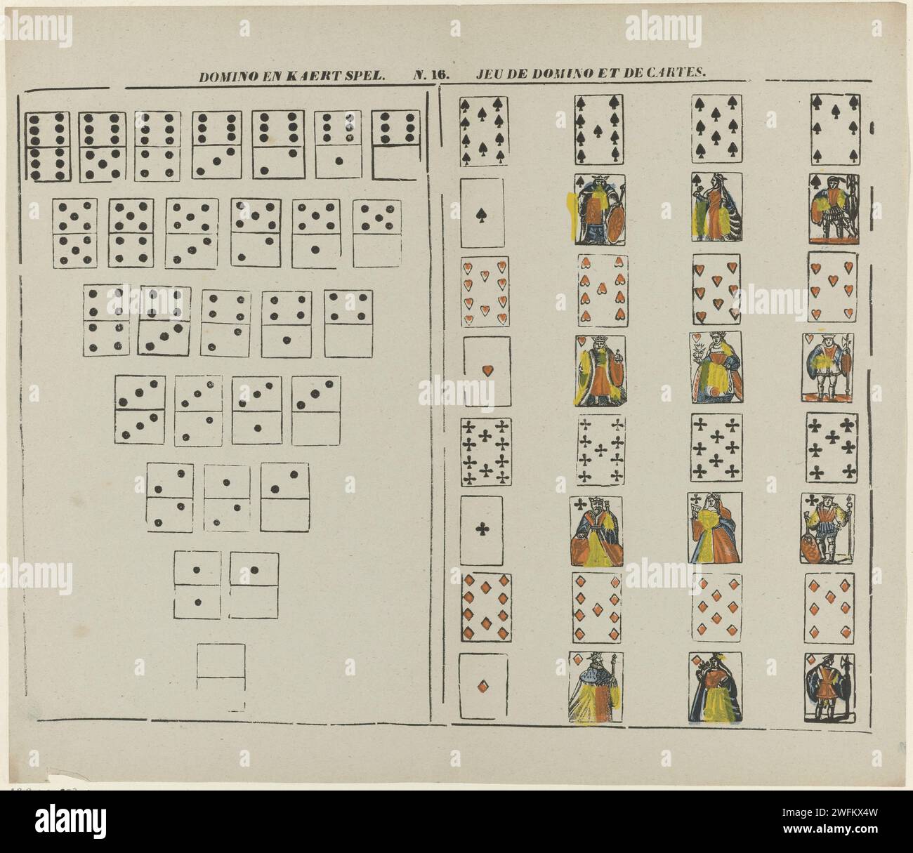 Domino and Kaas Game / Jeu de Domino and Cartes, 1833 - 1900 print ...