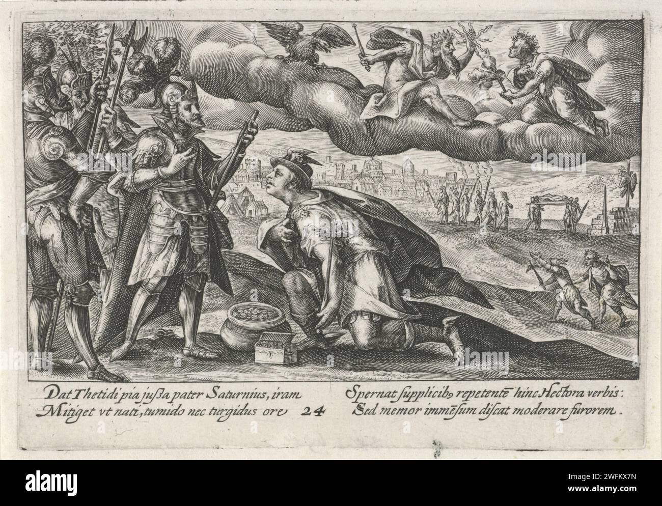 Mercury begs Achilles for Hector's body, Crispijn van de Passe (I ...