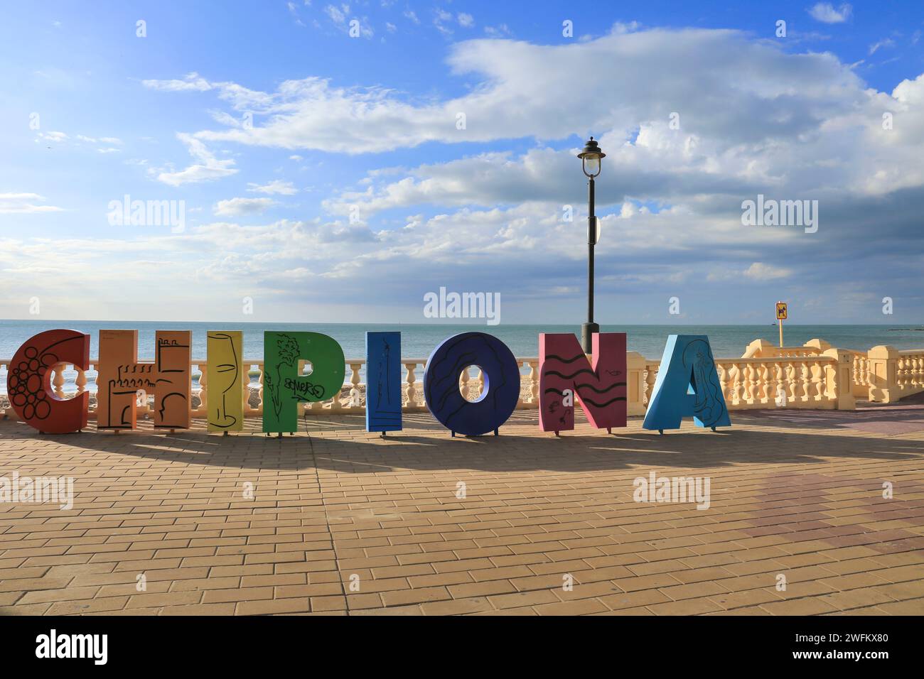 Chipiona, Cadiz, Spain- October 10, 2023: Colorful letters forming the ...