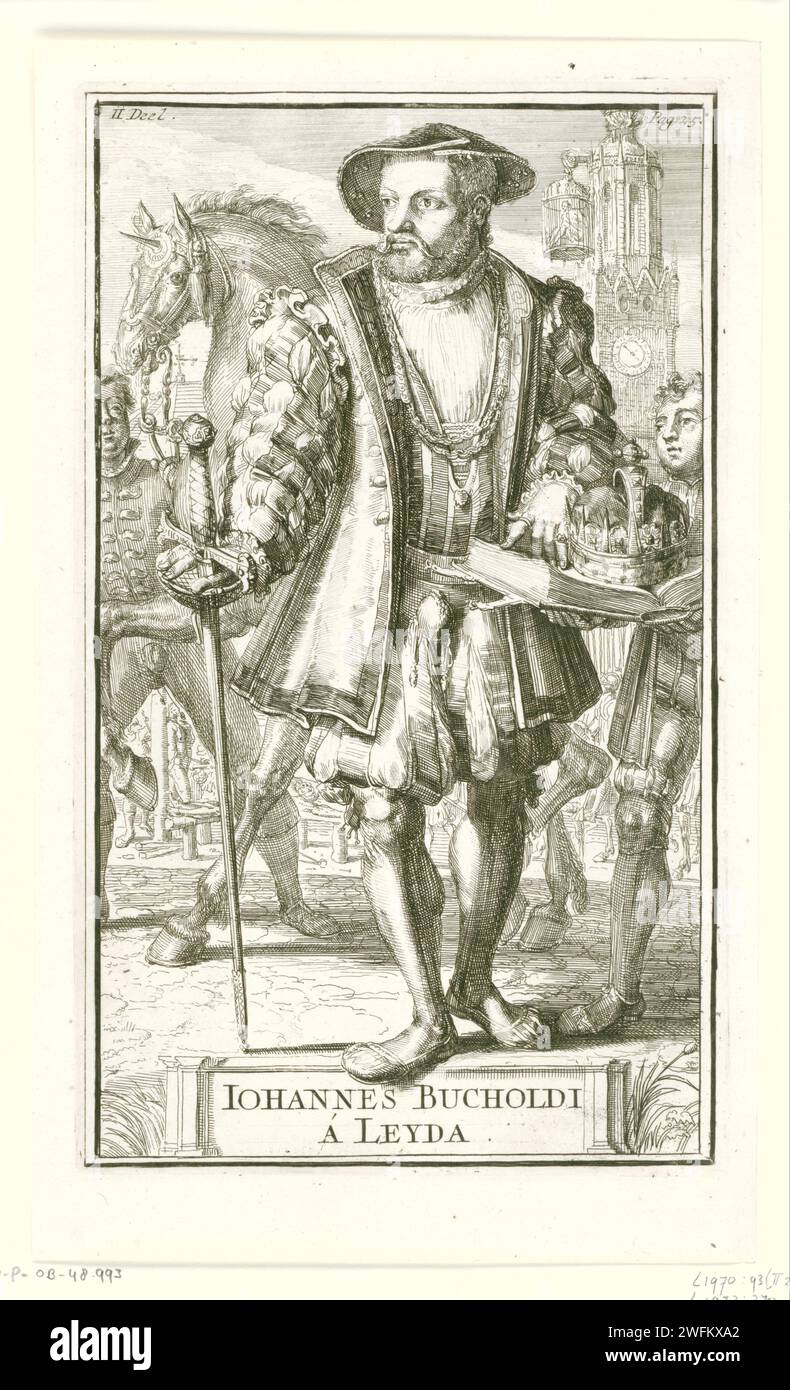 Portrait of Jan Beukelsz. van Leiden (Jan van Leyden), Romeyn de Hooghe ...