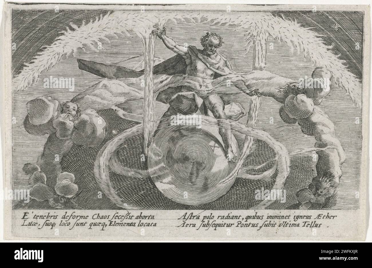 Degreus of chaos and creating the four elements, Crispijn van de Passe ...