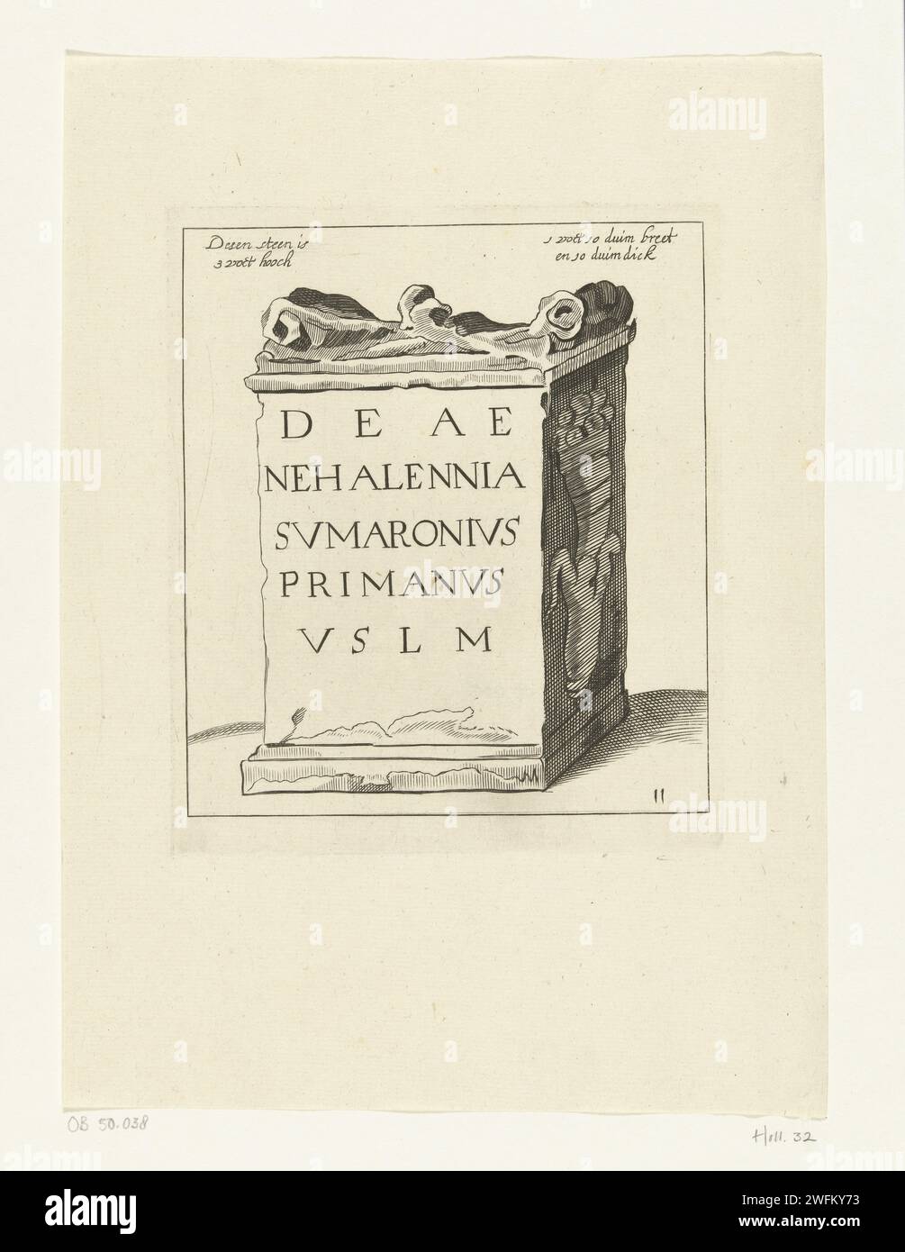 Pedestment of a Nehalennia altar, Hendrick Danckerts, After Hendrik van ...