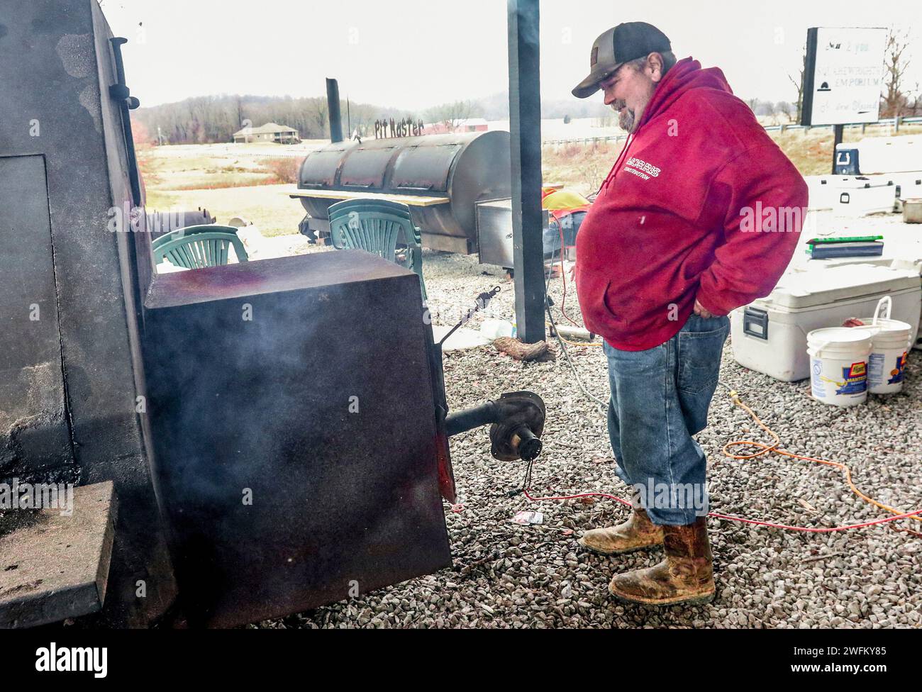 Jerry Morris, founder of the Angels for Ashley Cooking Team, checks the ...