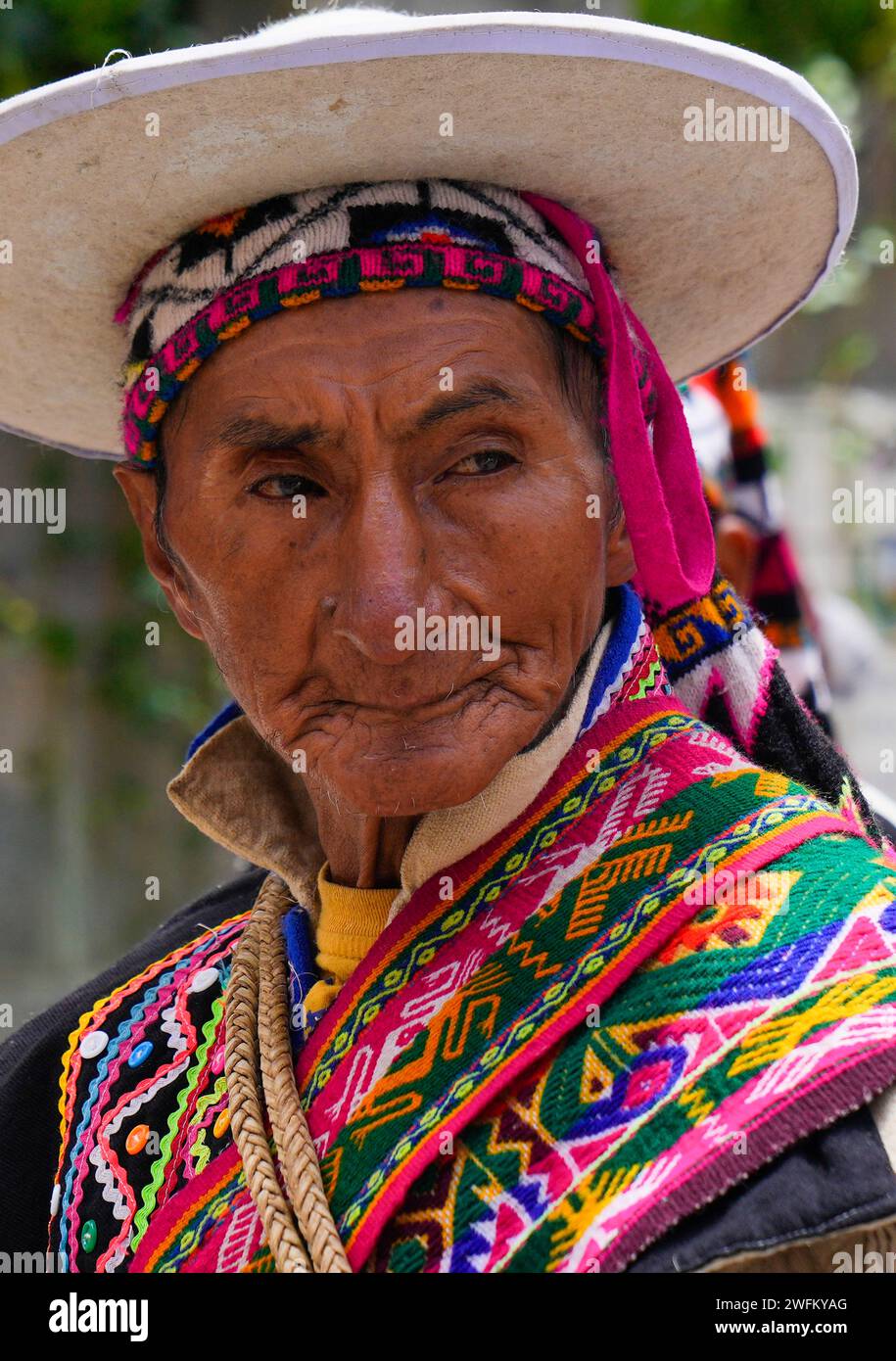 A Mollo Indigenous man pauses outside the government palace after his ...