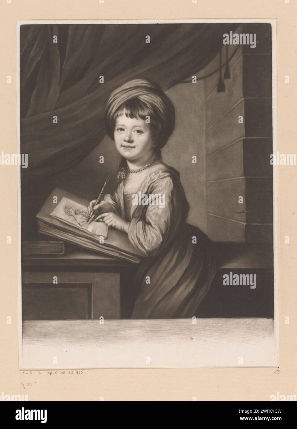Portrait of Helena Beatson as a child, James Watson (print maker ...