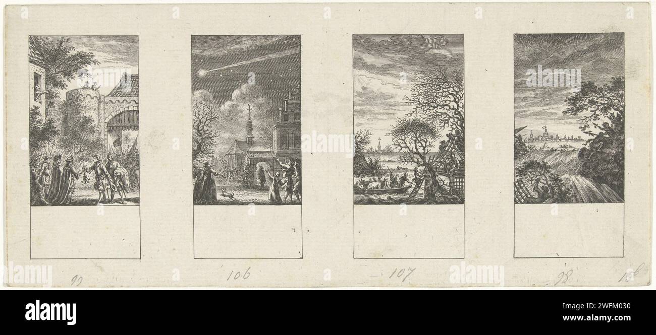 Four episodes from national history, Simon Fokke, 1722 - 1784 print ...