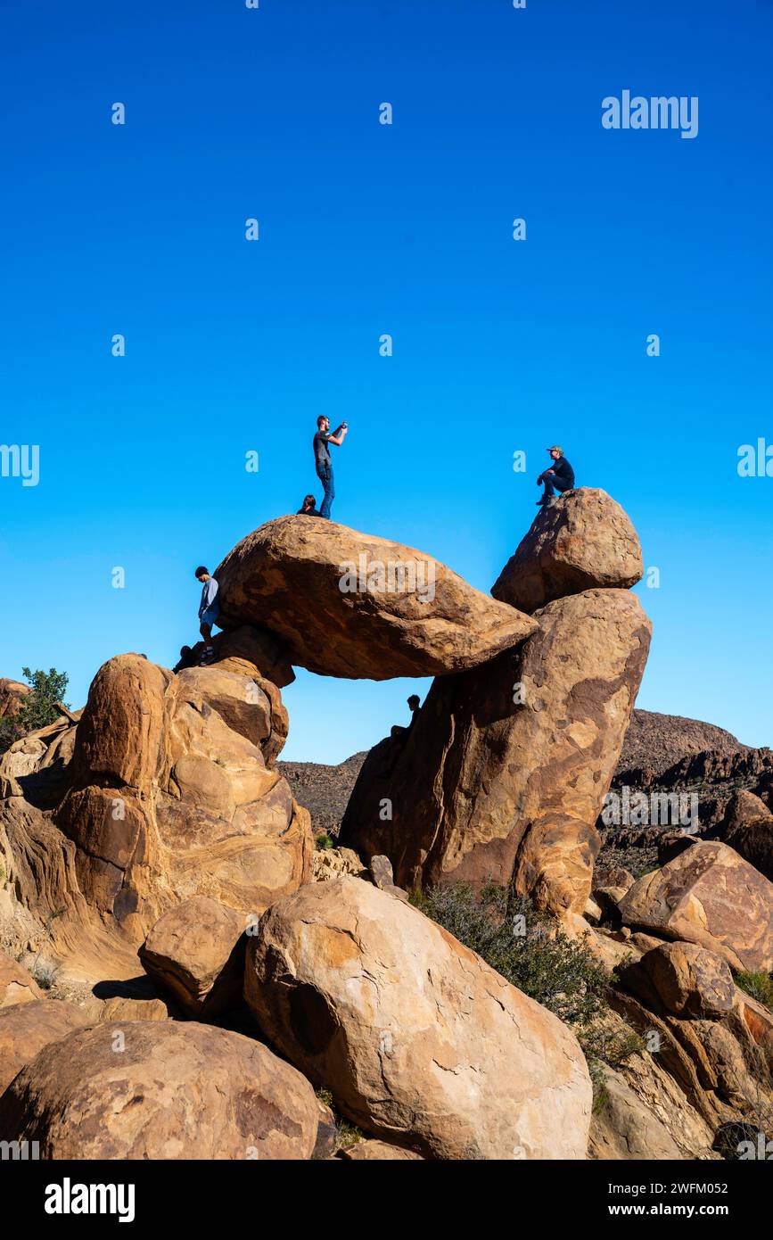 Balanced Rock formation. Big Bend National Park, Texas, USA Stock Photo ...