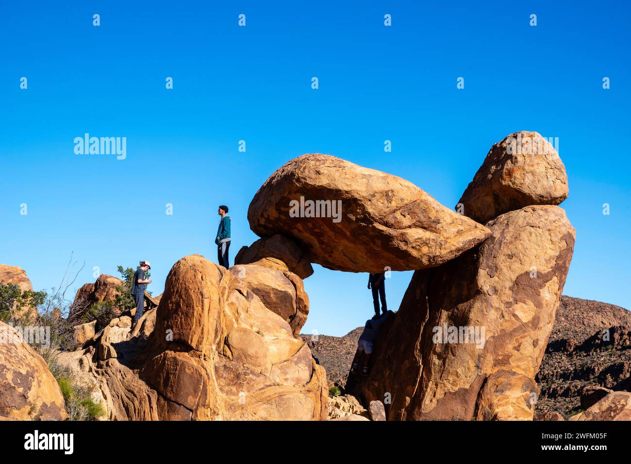 Balanced Rock formation. Big Bend National Park, Texas, USA Stock Photo ...