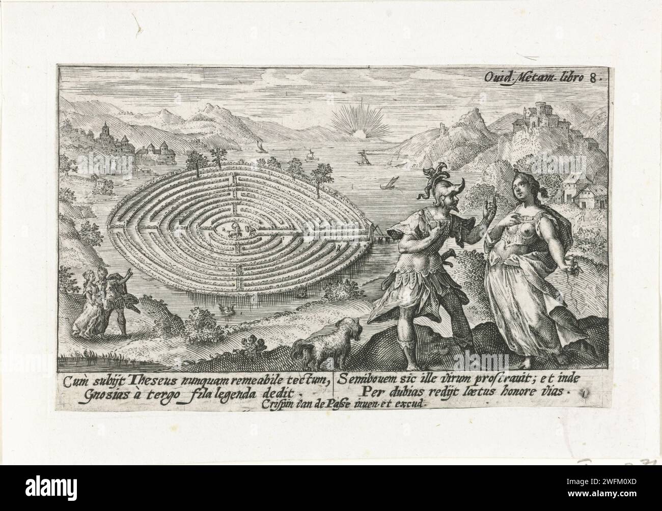 Theseus and Ariadne, Crispijn Van De Fasse (I), 1602 - 1607 print ...