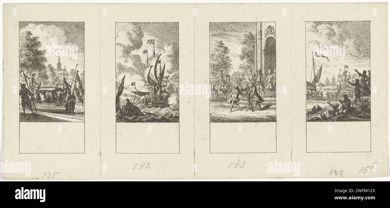 Four episodes from national history, Simon Fokke, 1722 - 1784 print ...