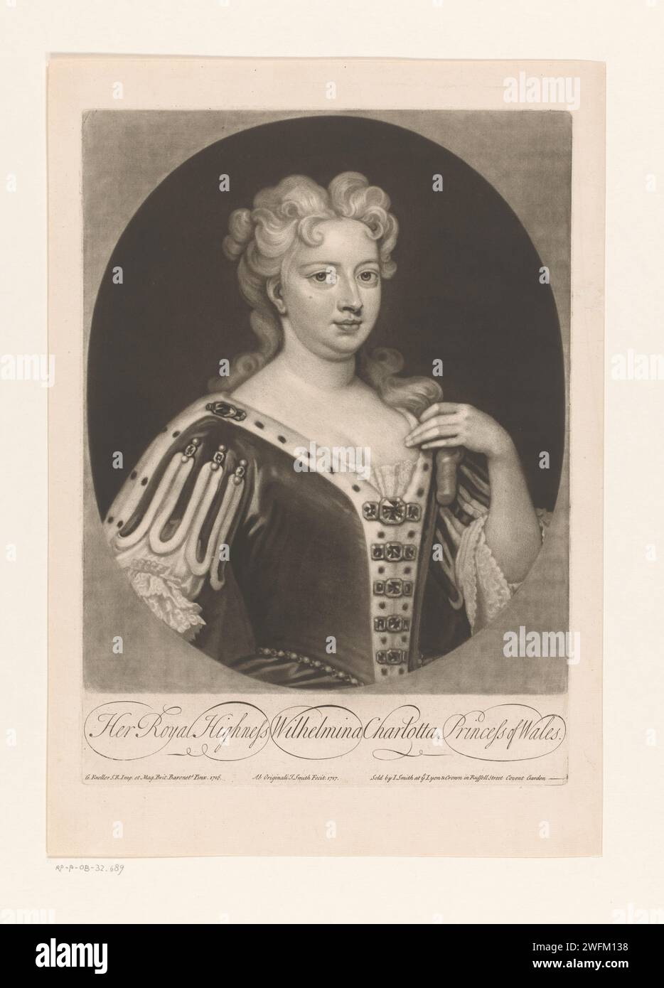 Portrait of Caroline van Ansbach, Queen of England, John Smith (print ...