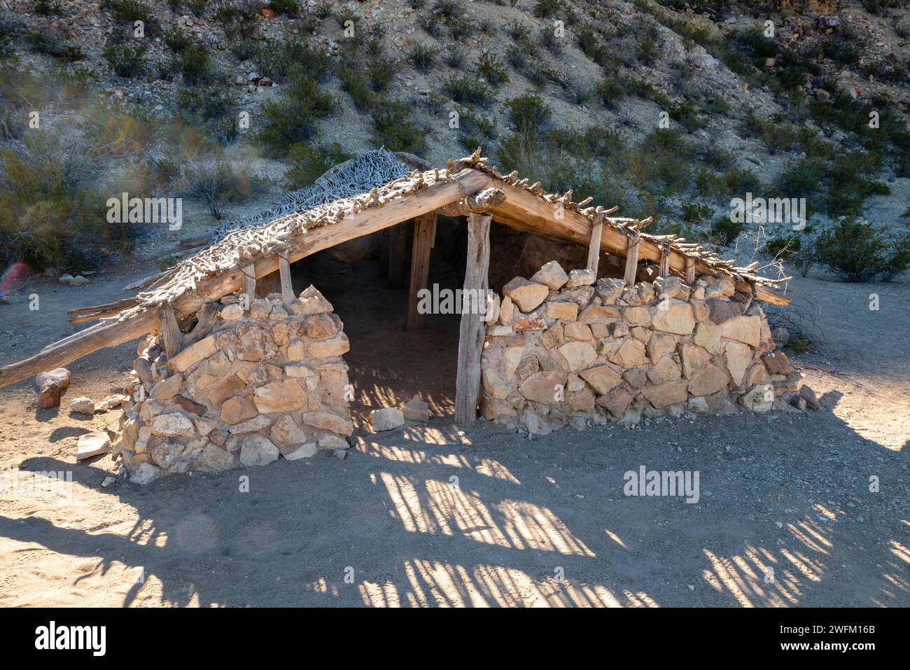 View of Luna's Jacal, an abandoned, historic home along the Maverick ...