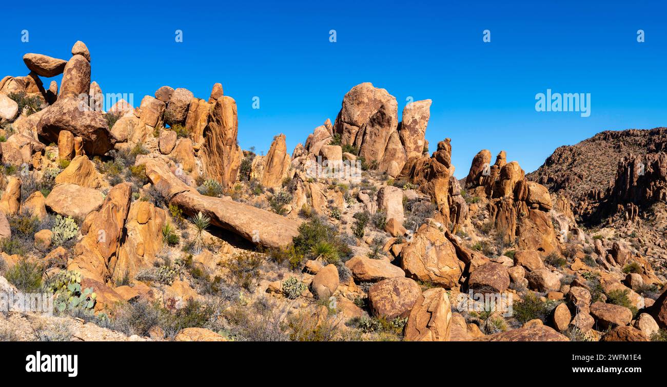 Panoramic view of the Balanced Rock formation. Big Bend National Park ...