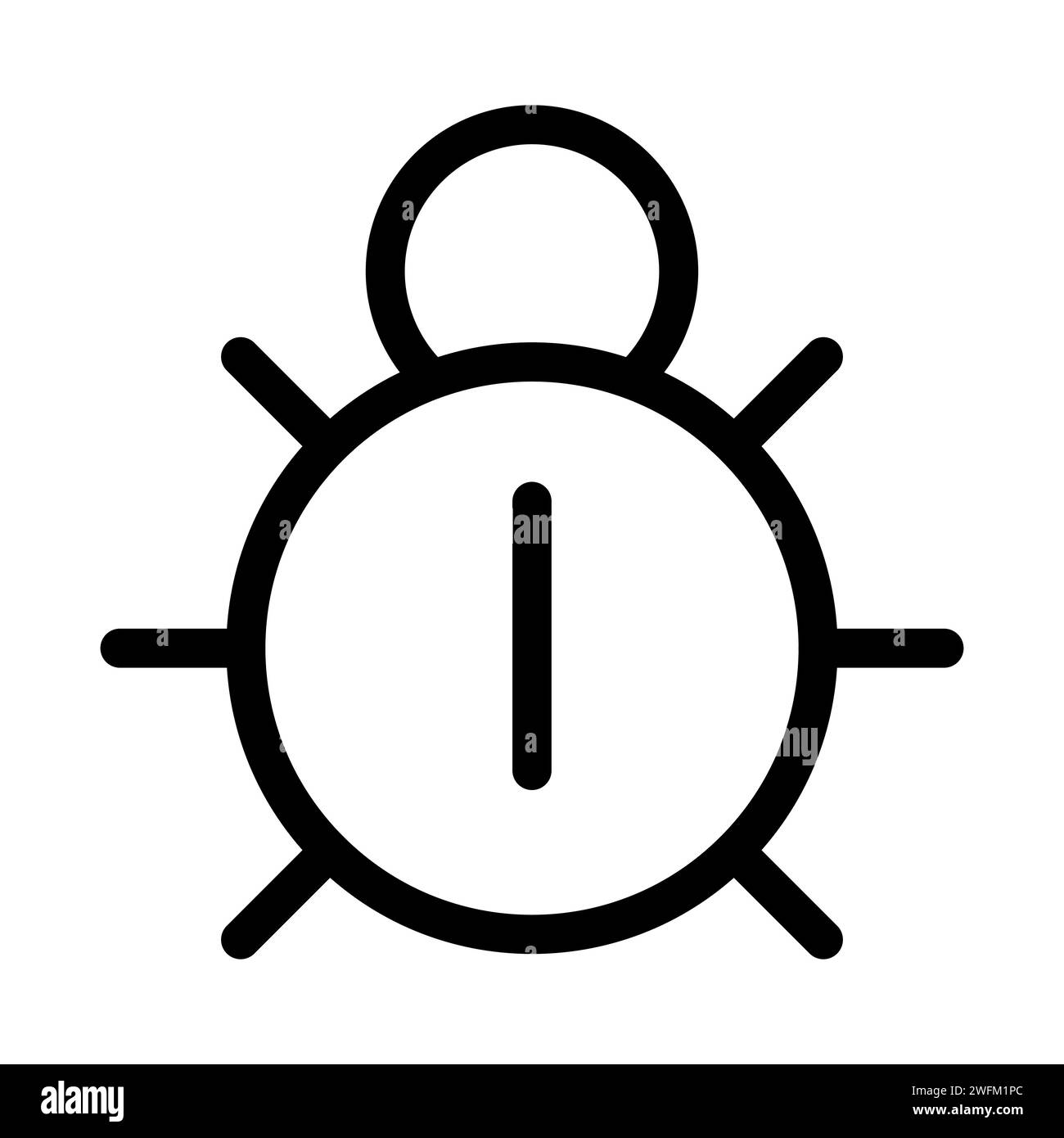 Vector black line icon computer bug isolated on white background Stock ...