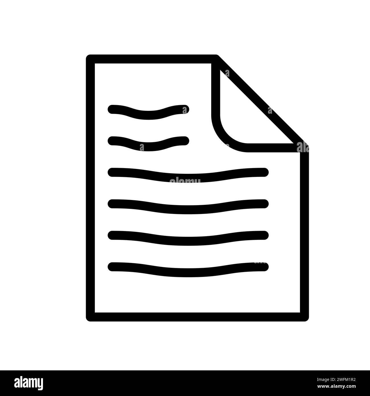 Vector black line icon data file isolated on white background Stock ...